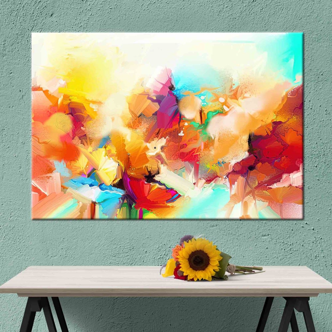 Colorful Painting, Modern Art Canvas, Colorful Absract Wall Decor ...