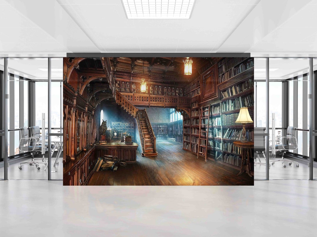 Library Photo Wall Decals, Library Paper Art, 3D Paper Art, Modern ...
