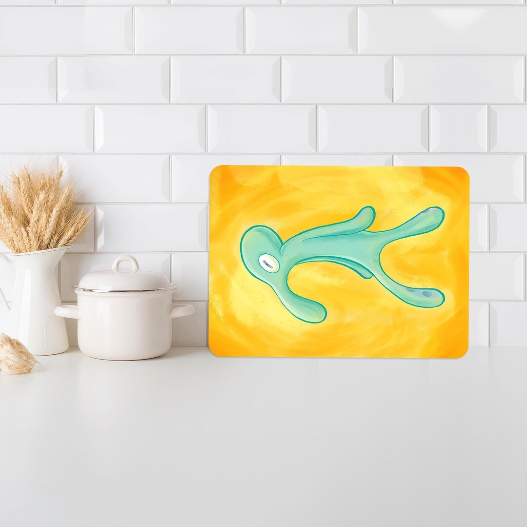 Modern Serving Board, Squidward Print Chopping Board, Squidward Cutting ...