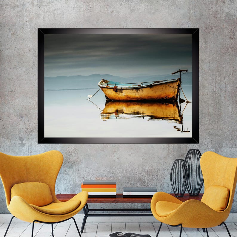 Sea Landscape Glass Wall, Boat Landscape Glass Decor, View Glass ...