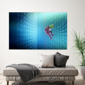 Hacking Internet Art, Modern Art Canvas, Matrix Code Canvas Decor ...