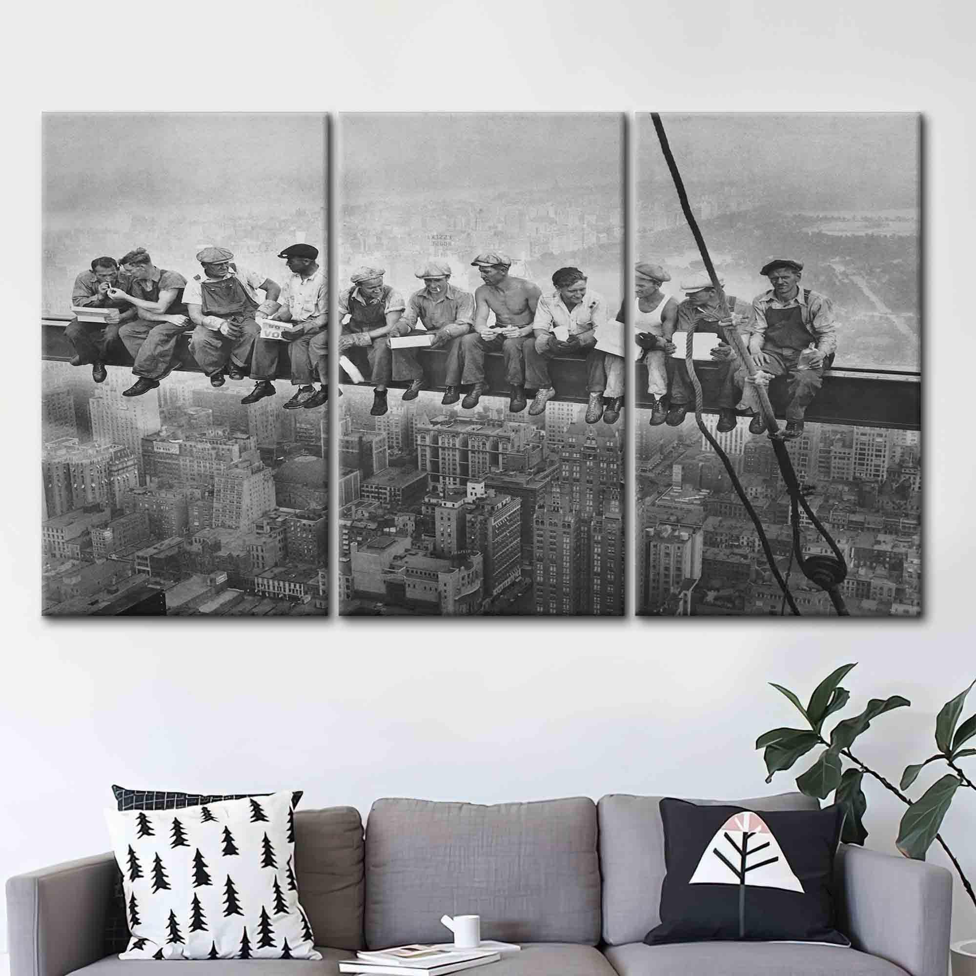 Lunch Atop a Skyscraper Abstract Poster Popular Canvas Art - Etsy