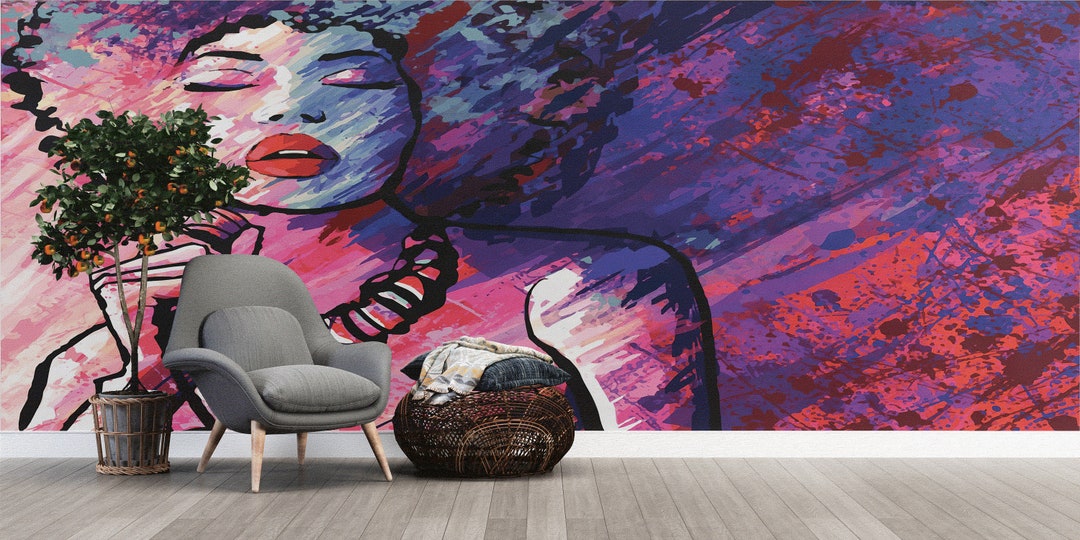 Buy Woman Singer Painting Wallpaper, Abstract Woman Art, Woman Wall ...