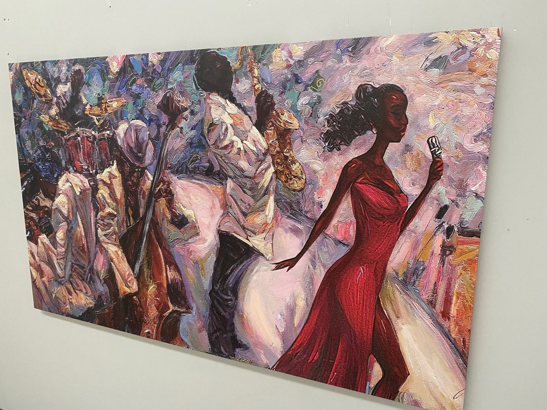African Singer and Musicians, African Jazz Art, African Music Painting ...