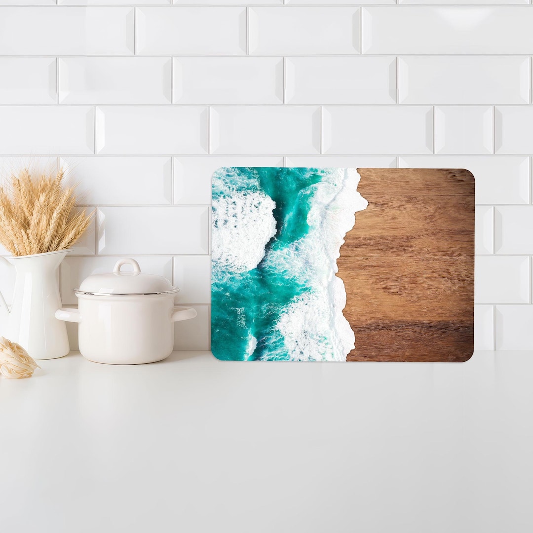 Resin Print Chopping Board, Wave Cutting Board, Ocean Wave Chopping ...