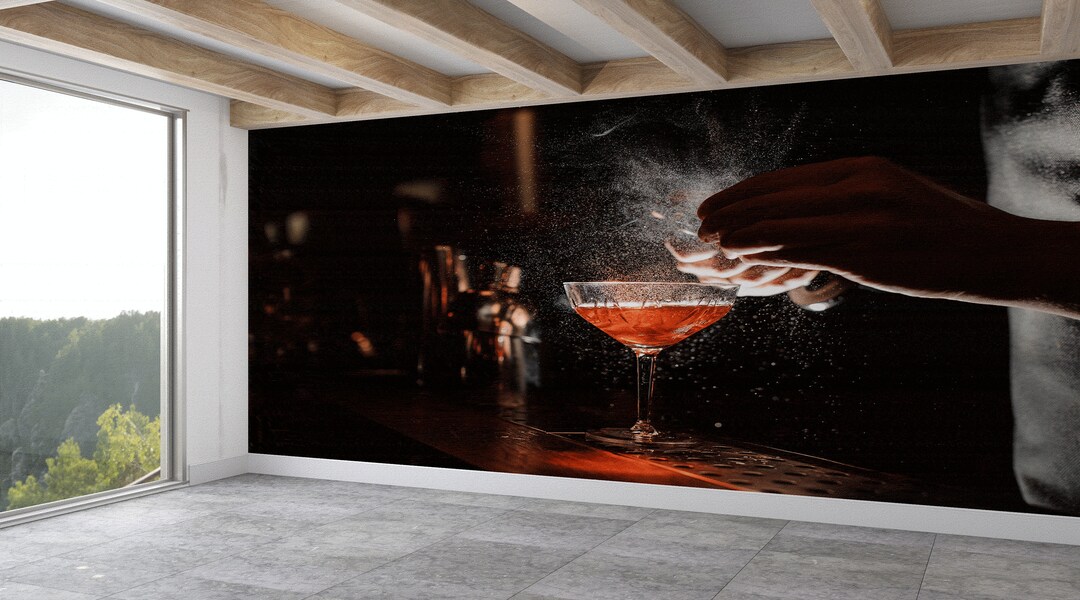 Buy Drink Wall Art, Peel and Stick Wallpaper, Drink Glass Wall Decals ...