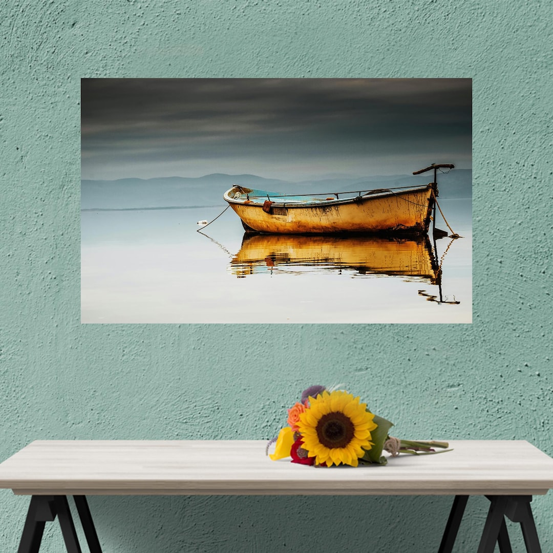 Sea Landscape Glass Wall, Boat Landscape Glass Decor, View Glass ...