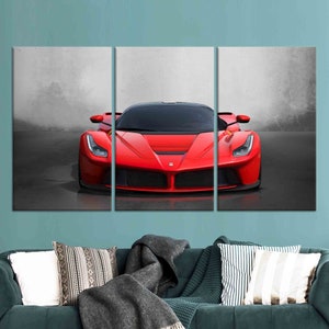 Red Car Art Canvas, Dream Car Poster, Canvas Decor, Ferrari Poster ...