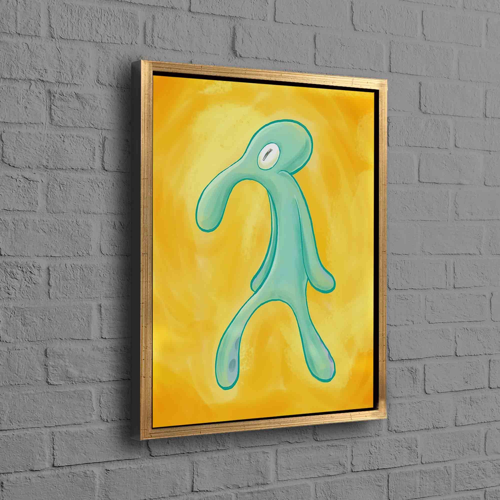 Squidward Painting Print Abstract Wall Art Squidward Canvas - Etsy