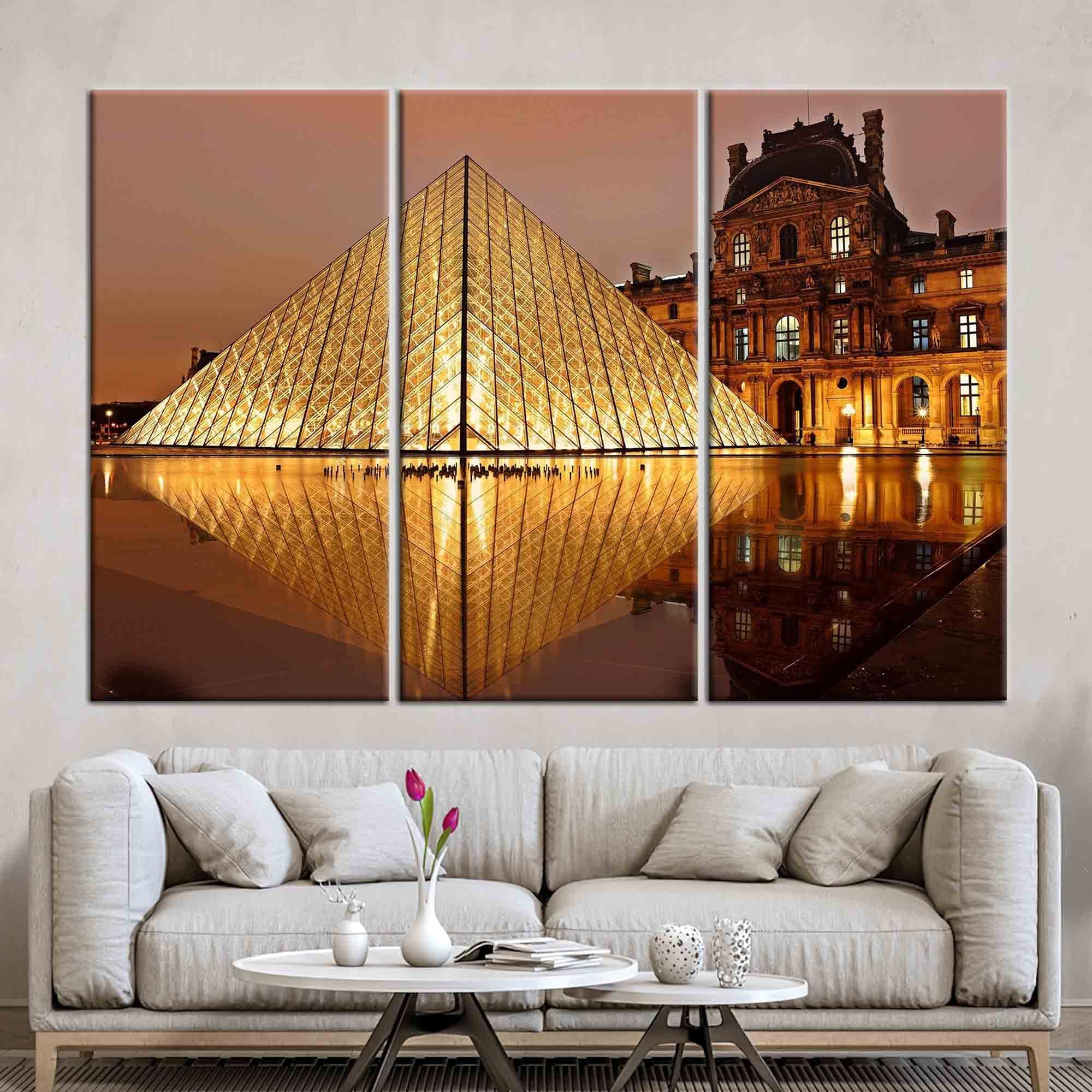 Louvre Museum, Paris Landscape Art, View Poster, Louvre Museum Artwork ...
