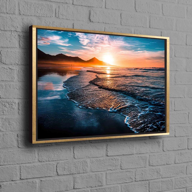 Sea Landscape Canvas, Suınset Wall Decor, Canvas Art, Seacape Artwork ...