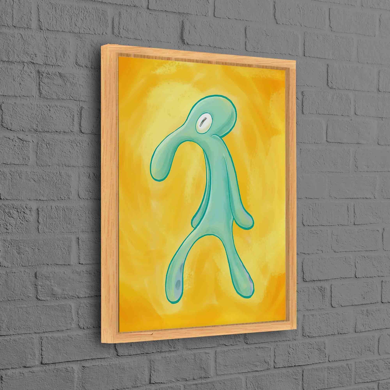 Squidward Painting Print Abstract Wall Art Squidward Canvas - Etsy