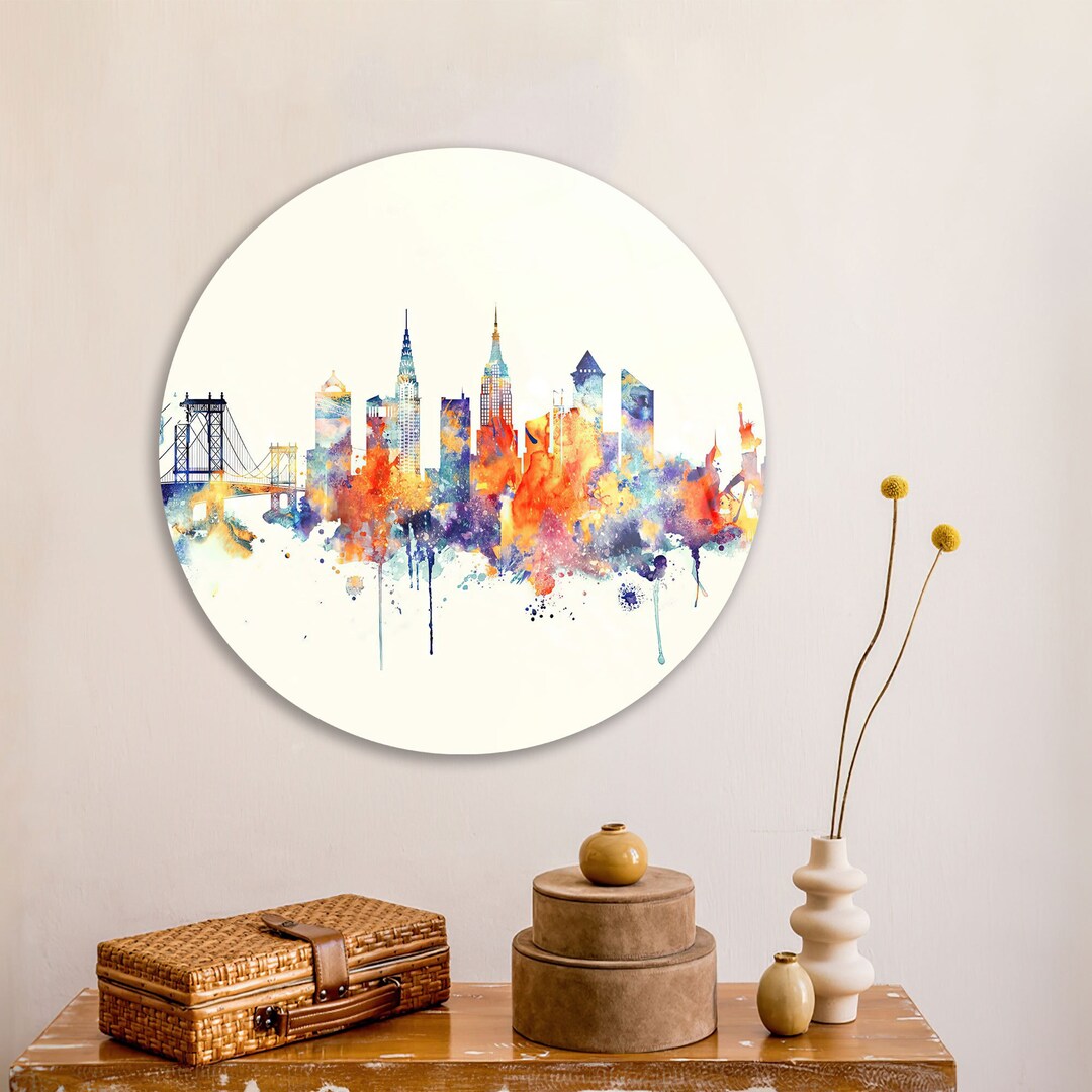 City Glass Wall Art, Skyline Wall Decor, Landmark Glass Wall Art ...