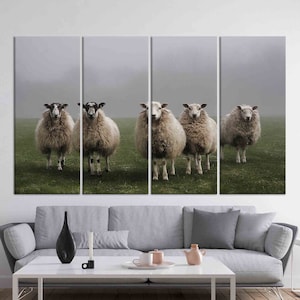 Canvas Wall Art, Sheep, Sheep Wall Decor, Canvas Gift, Farm Canvas Art ...