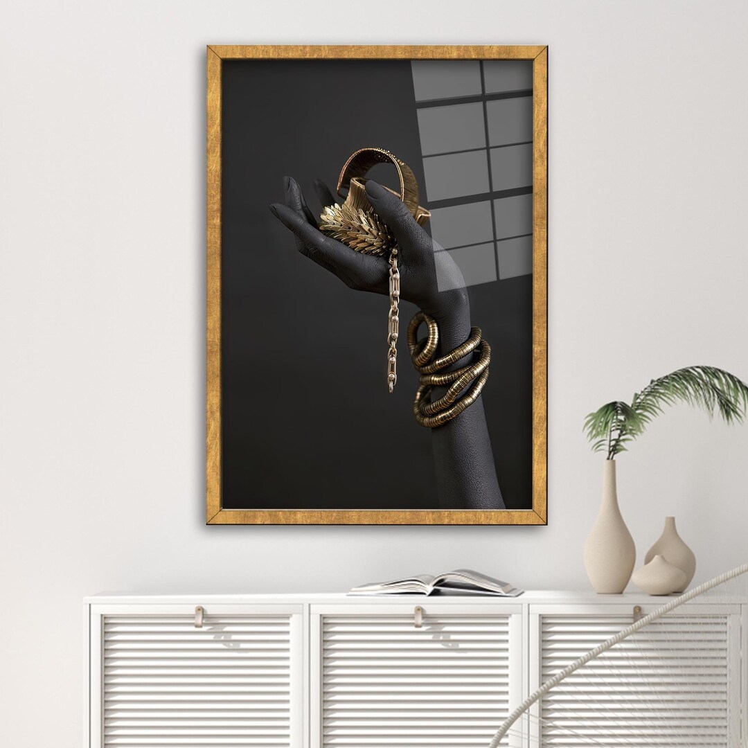 Fashion Art Decor, African Woman Hand With Gold Bracelet Wall Art ...