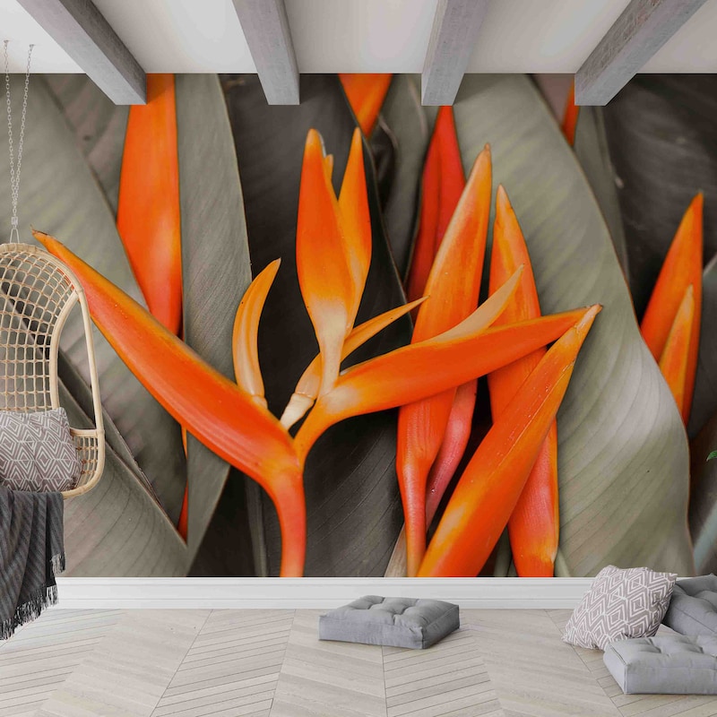 Wallpaper Flowers Birds - Etsy