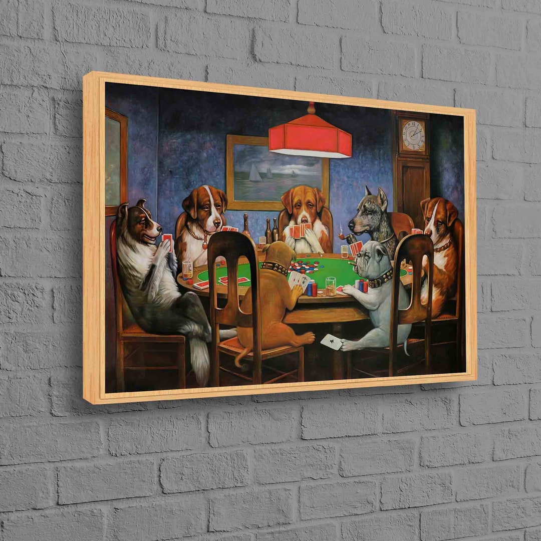Dogs Playing Poker Printed, Gaming Room Art Canvas, Cassius Marcellus ...