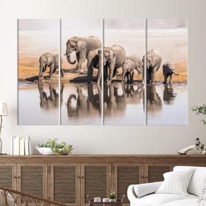 Wildlife Canvas Poster, Big African Elephants Canvas Art, Animal Canvas ...