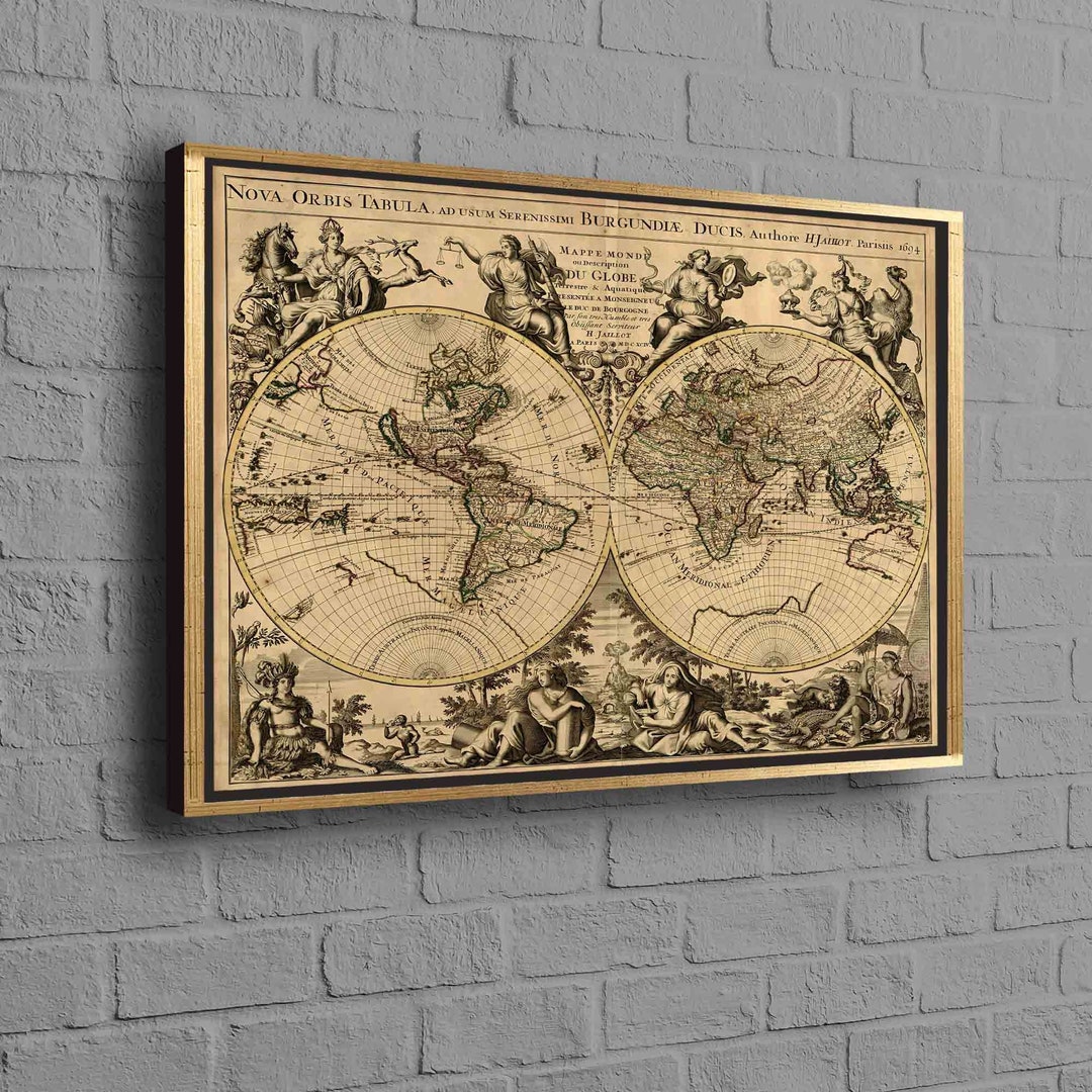 Old World Map Canvas Print, Old Map Artwork, Old World Map Art Canvas ...