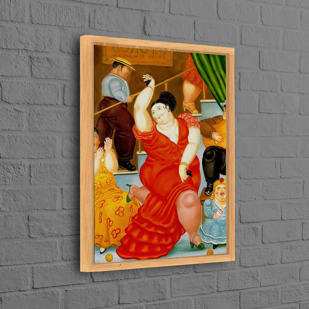 Dancing Woman Canvas Poster, 3D Canvas, Fernando Botero Wall Hanging ...