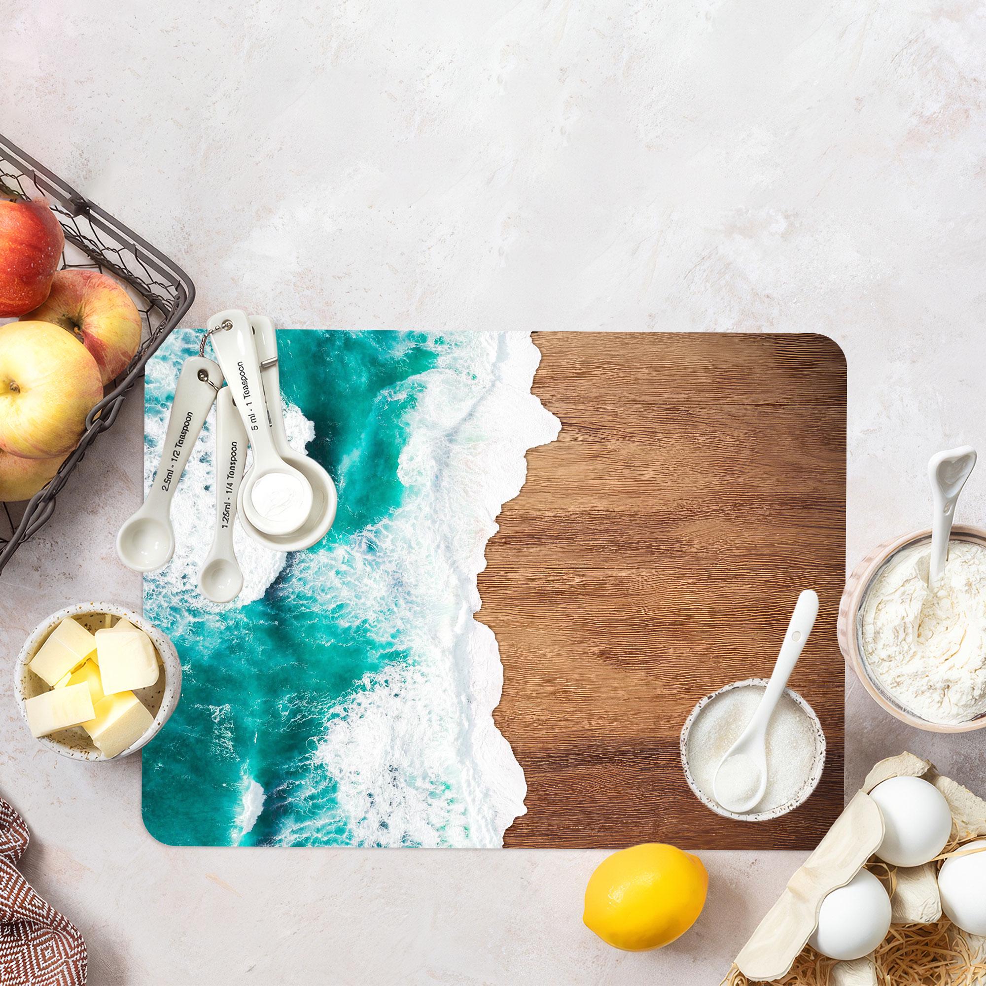 Resin Print Chopping Board, Wave Cutting Board, Ocean Wave Chopping ...