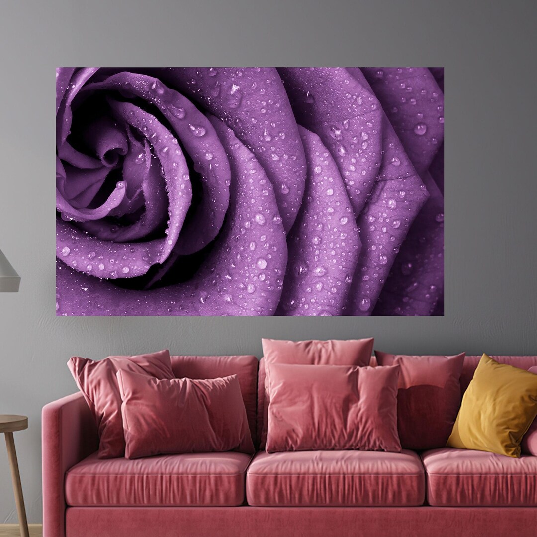 Wedding Decor, Purple Rose Glass Decor, Personalized Gifts, Trendy Wall ...