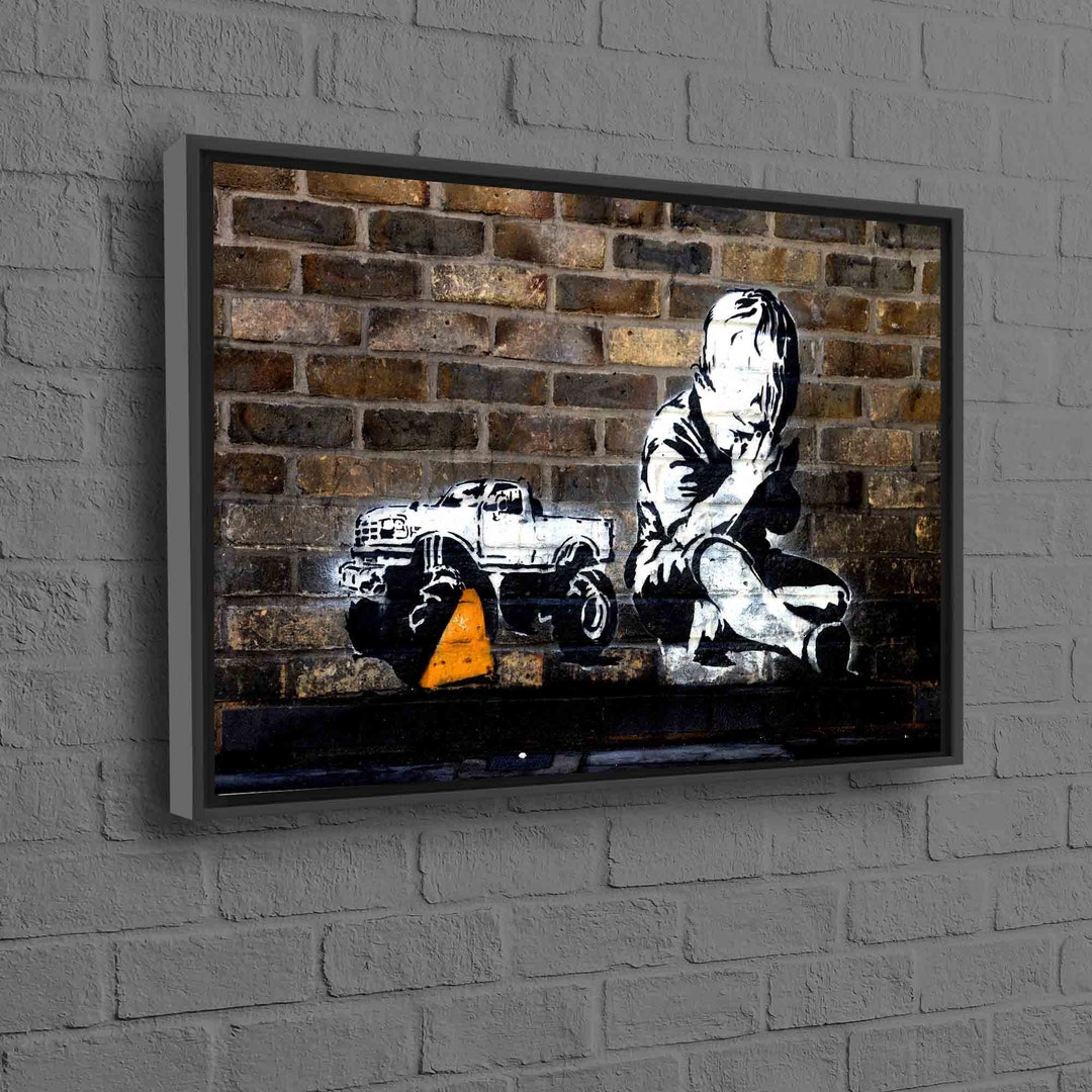 Banksy Praying Boy, Banksy Child Art Canvas, Banksy Canvas, Banksy ...