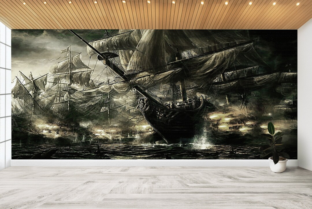 Pirate Ships Wall Decals, Sailing Ship Wall Art, Pirate Paper Art ...