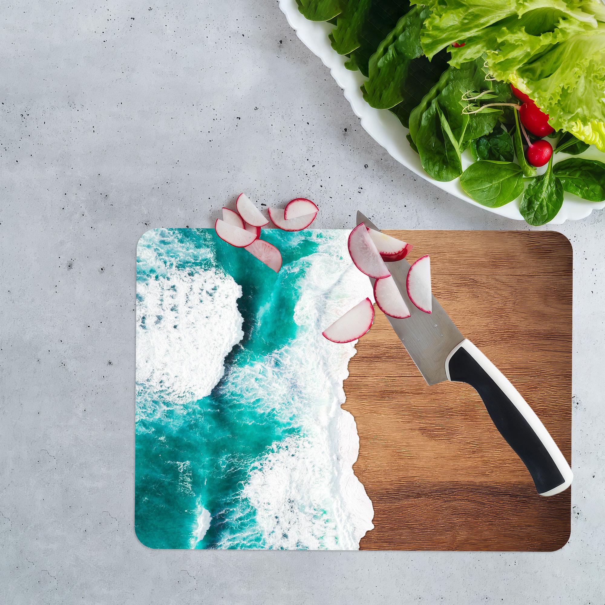 Resin Print Chopping Board, Wave Cutting Board, Ocean Wave Chopping ...
