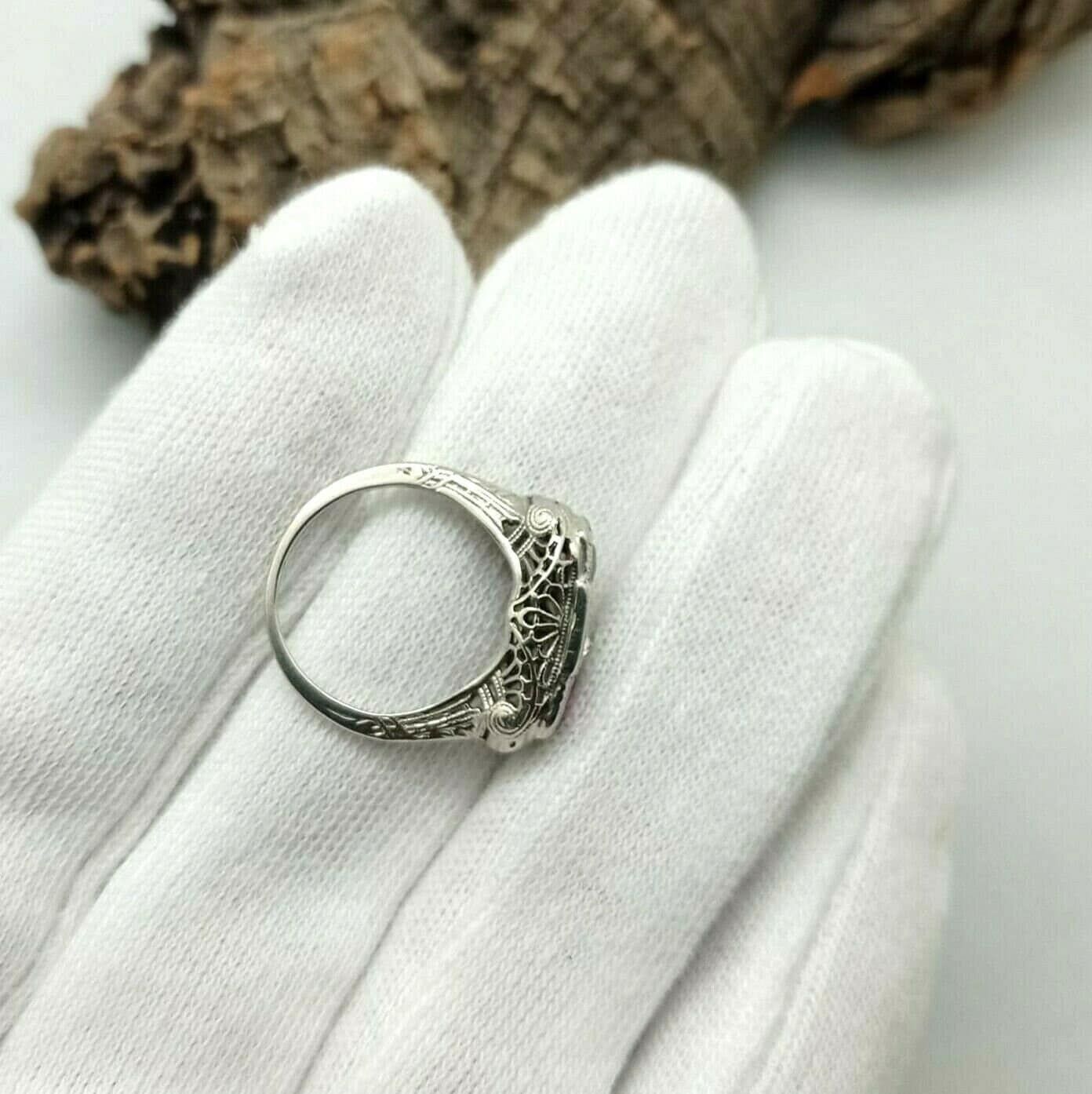 Art Deco Diamond Garter Ring 375 White GOLD - Etsy