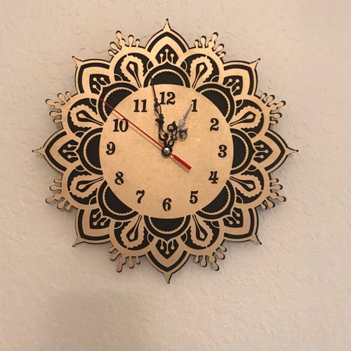 Mandala Wall Clock Layered Wooden Clock - Etsy