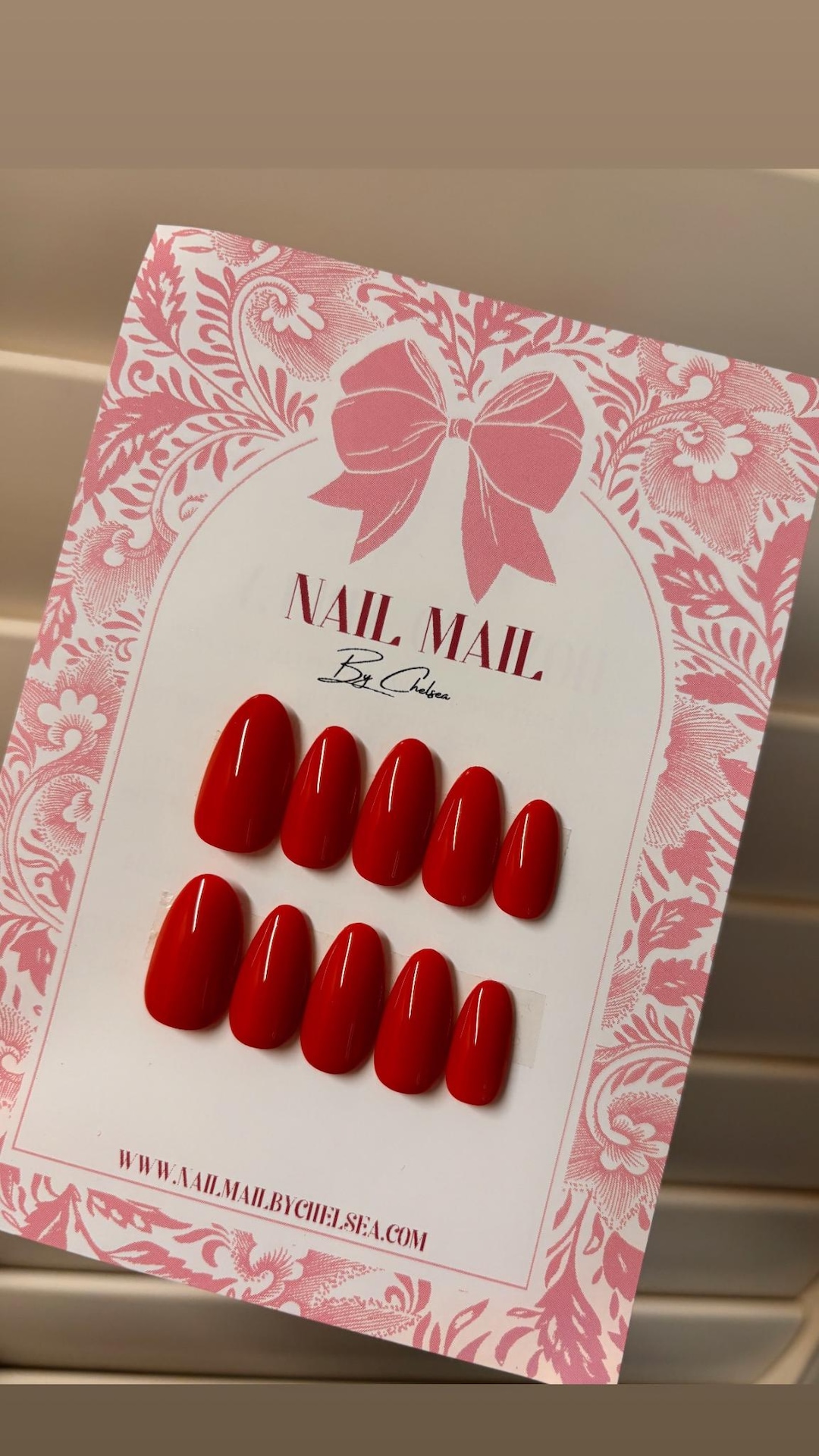 Glossy Red Press on Nails|stick on Set of 10 False Nails| - Etsy