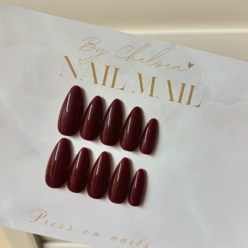 Cherry Red Nail Press On - Etsy UK