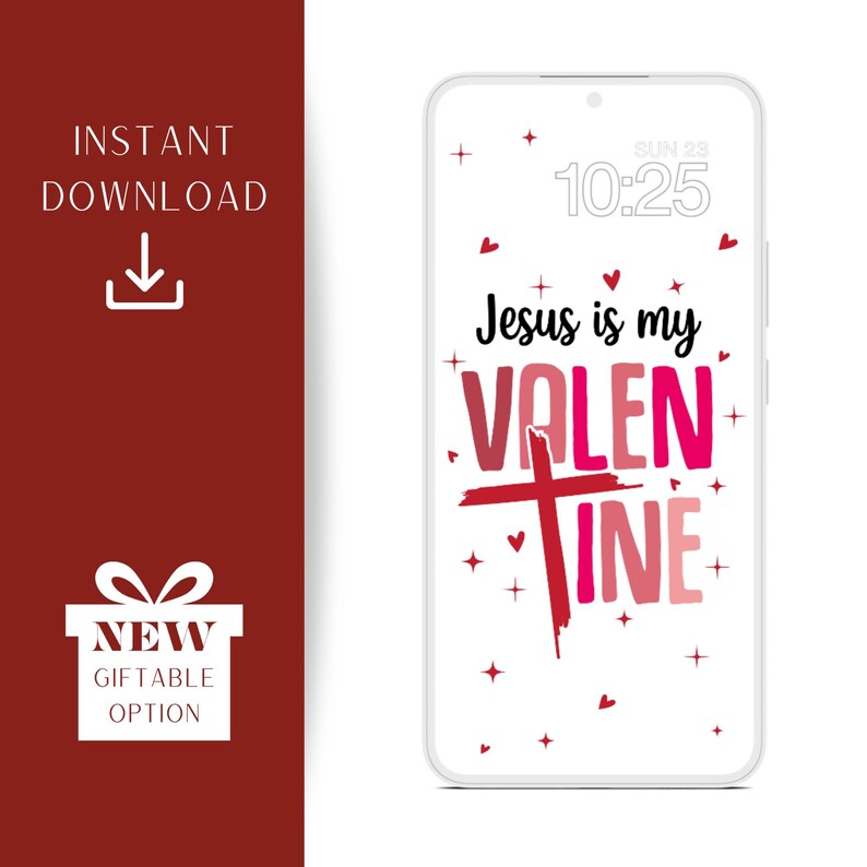 Christian Valentine iPhone Wallpaper, Bright Colors (digital Download ...