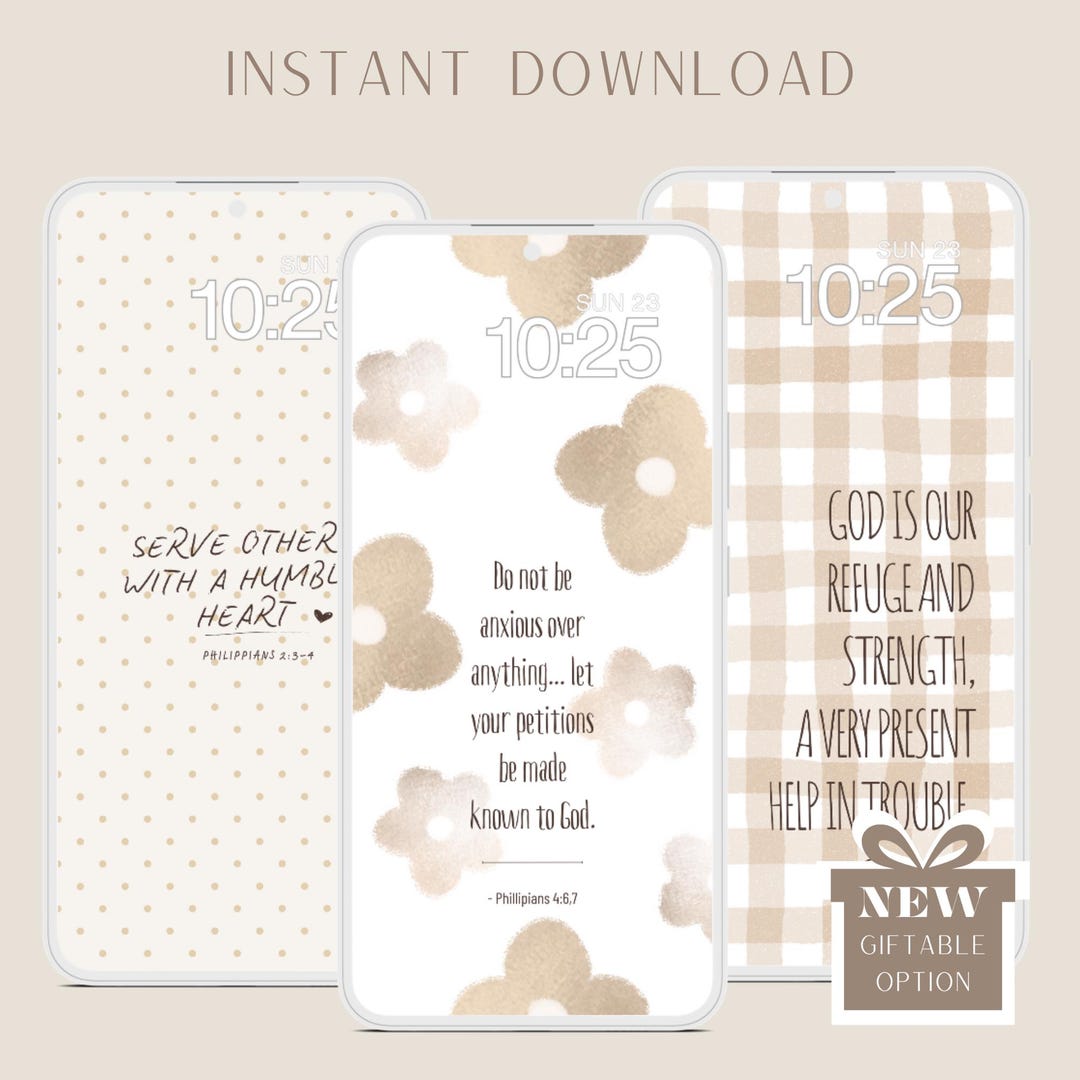 3 Christian Boho Theme Scripture Verse Bible Design Digital Wallpapers ...