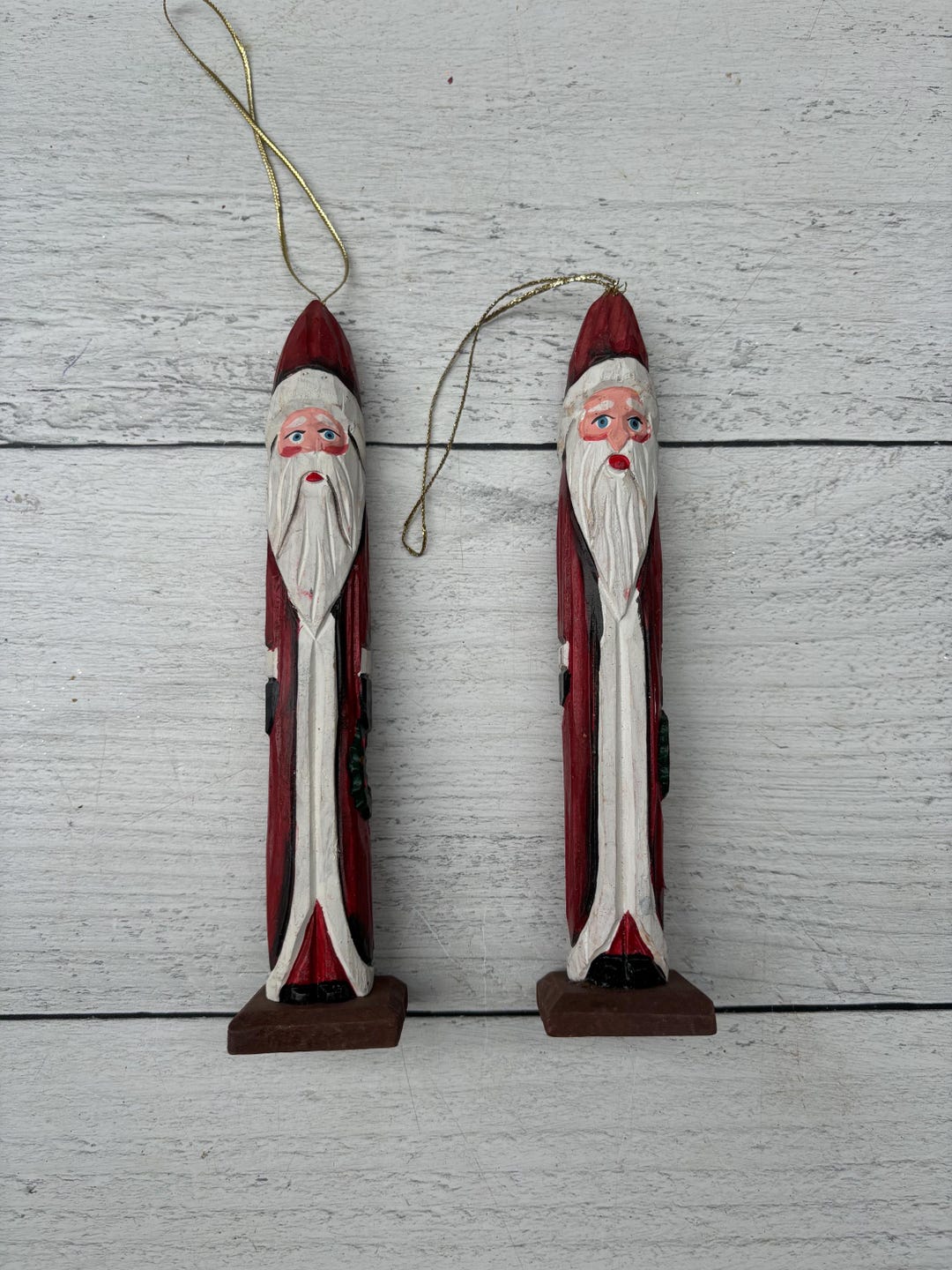 Santa Face Ornament, Vintage Santa Face, Wood Carved Santa Ornament ...