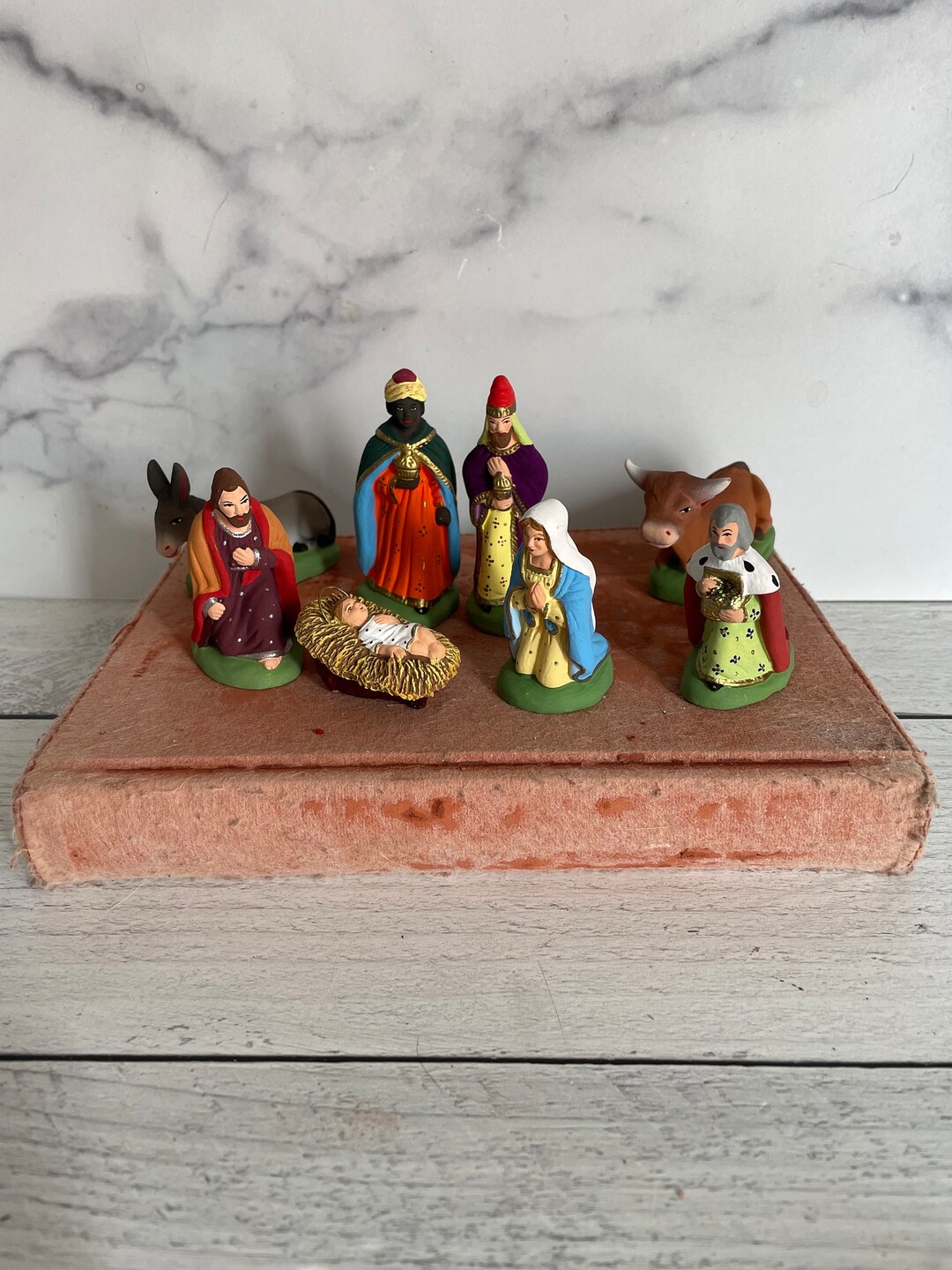 Vintage Nativity, Colorful Nativity, Marcel Carbonel, Santons Nativity ...