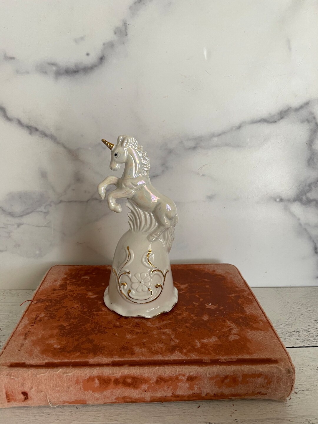 Vintage Unicorn, Unicorn Bell, Ceramic Bell, White Unicorn, Unicorn ...