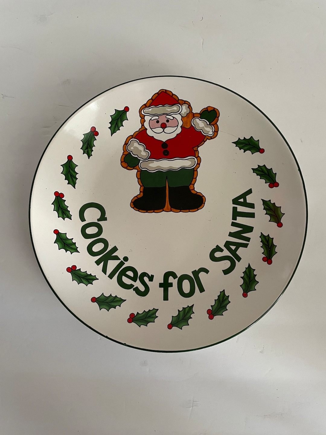Vintage Cookies for Santa Plate, Santa Plate, Vintage Cookie Plate ...
