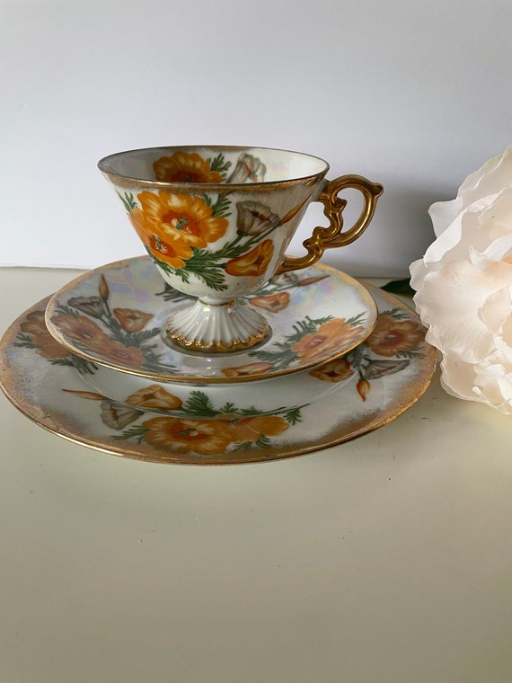 August Poppy China Vintage China Set Floral China Set - Etsy