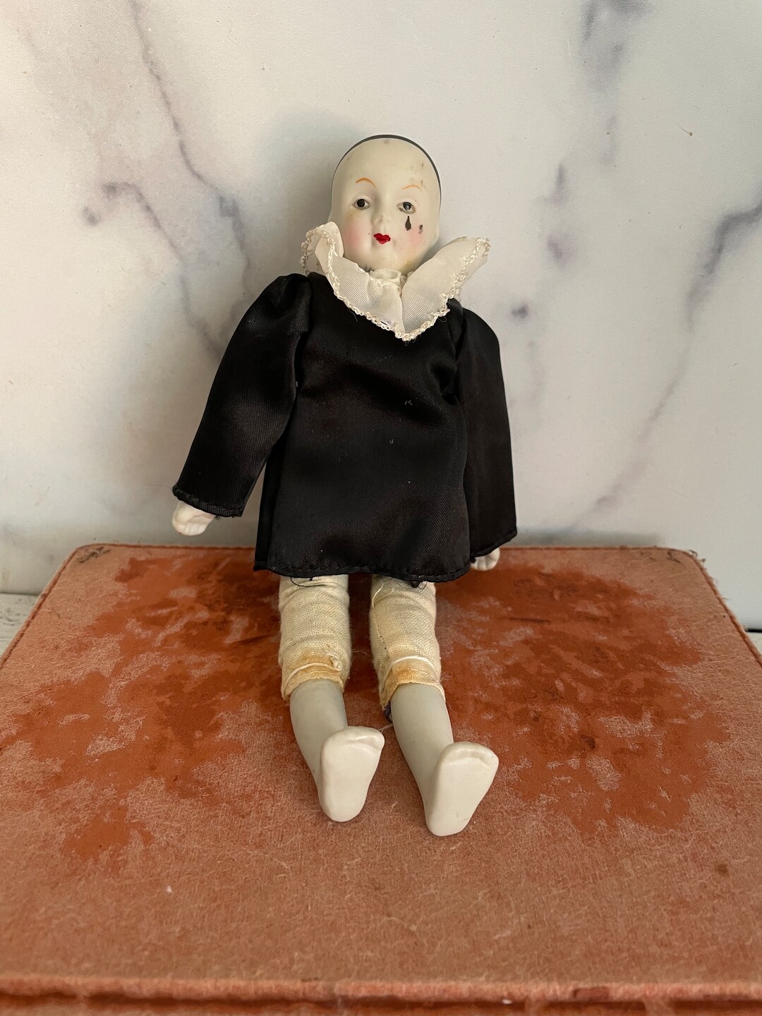 Vintage Pierrot Doll, Vintage Clown, Vintage Mime Doll, Tear Drop Clown ...