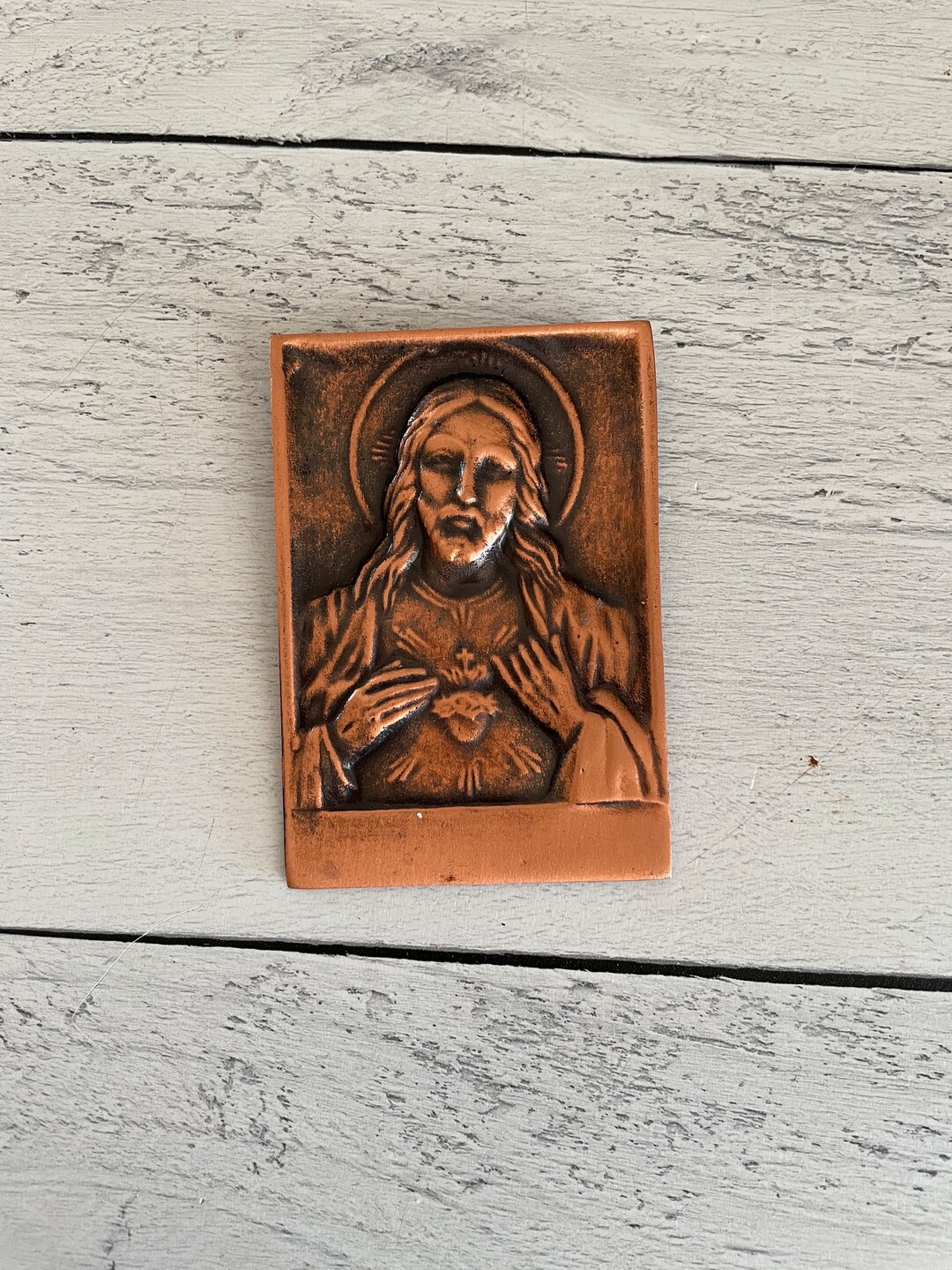 Albert Gilles, Copper Jesus, Sacred Heart of Jesus, Hammered Jesus ...