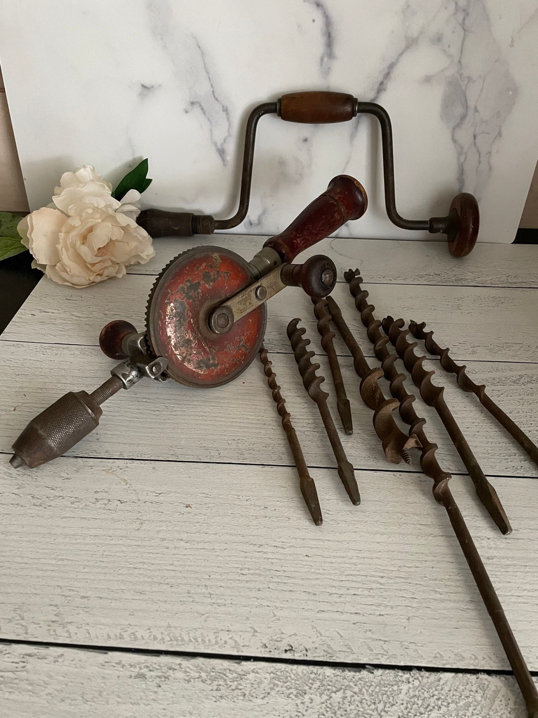 Vintage Tools, Vintage Drill Set, Antique Tools, Antique Drill, Vintage ...