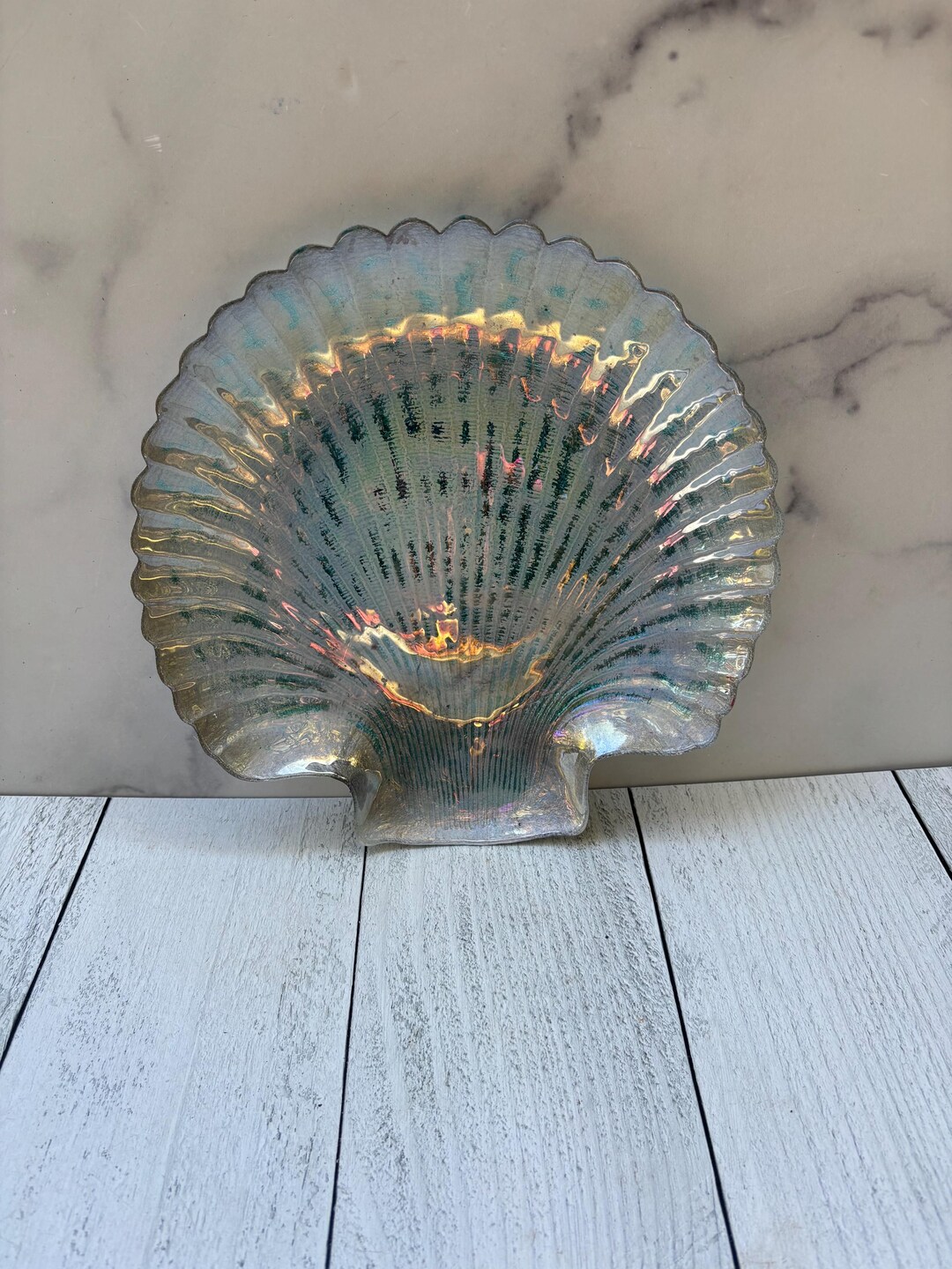 Vintage Clam Shell Dish, Oyster Dish, Sea Shell Dish , Sea Shell Table ...