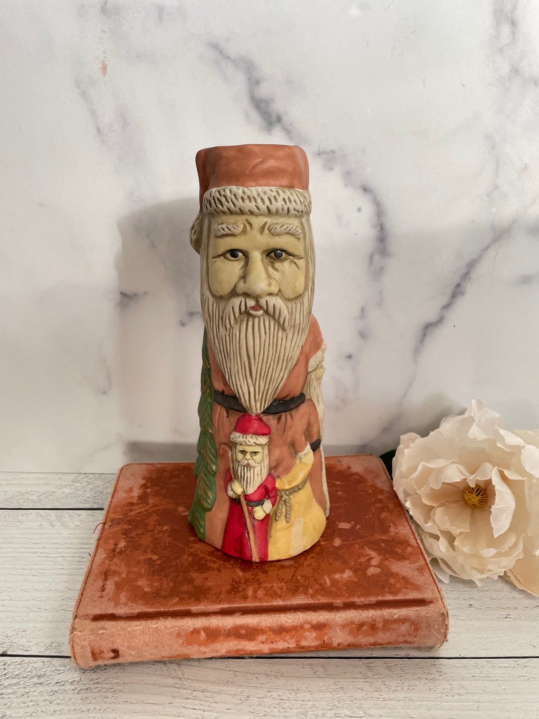 Santa Vase, Santa Matches Holder, Vintage Santa, Old World Santa ...