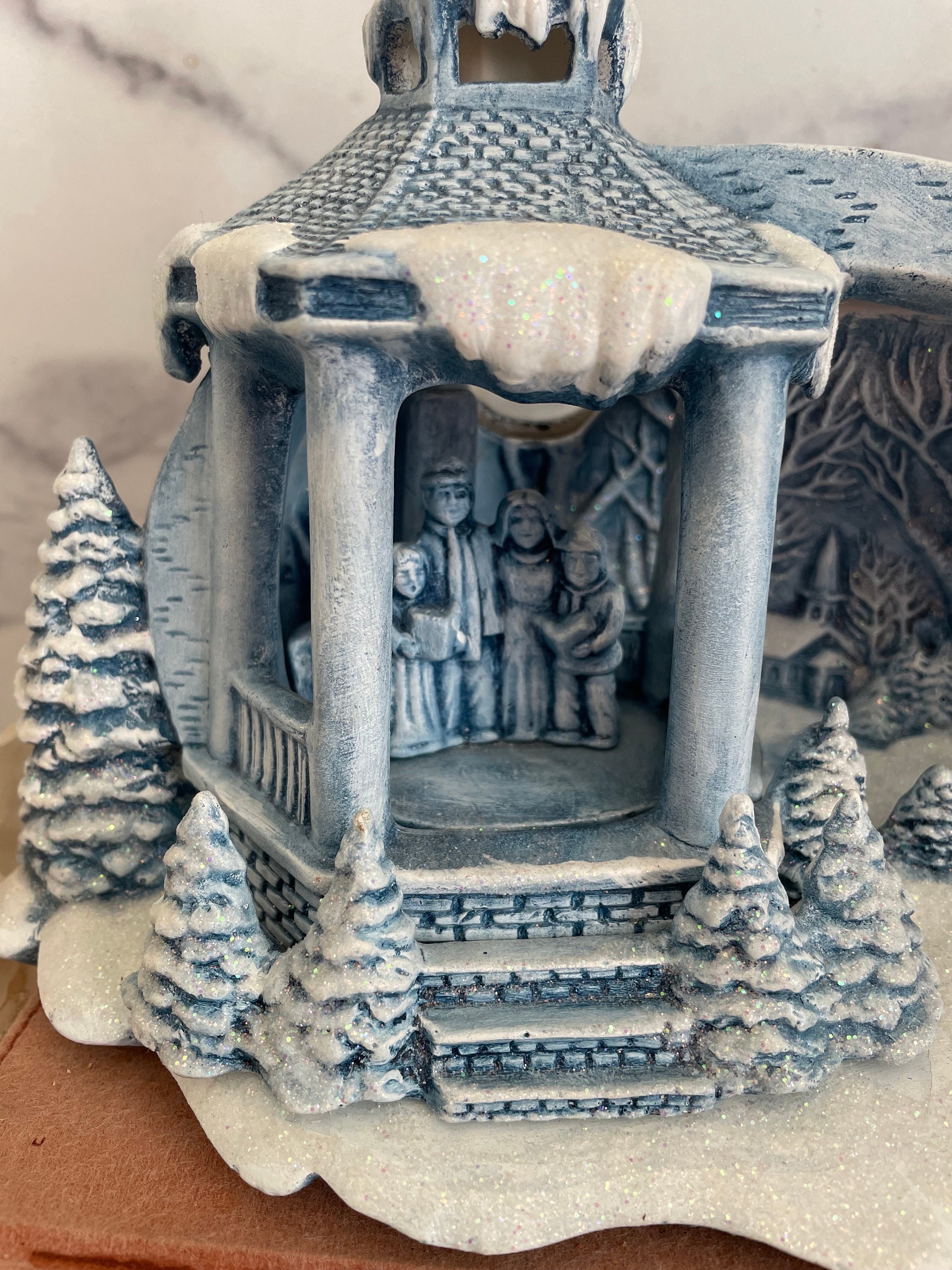 Blue Christmas Village, Blue Christmas Carolers, Winter Wonderland ...