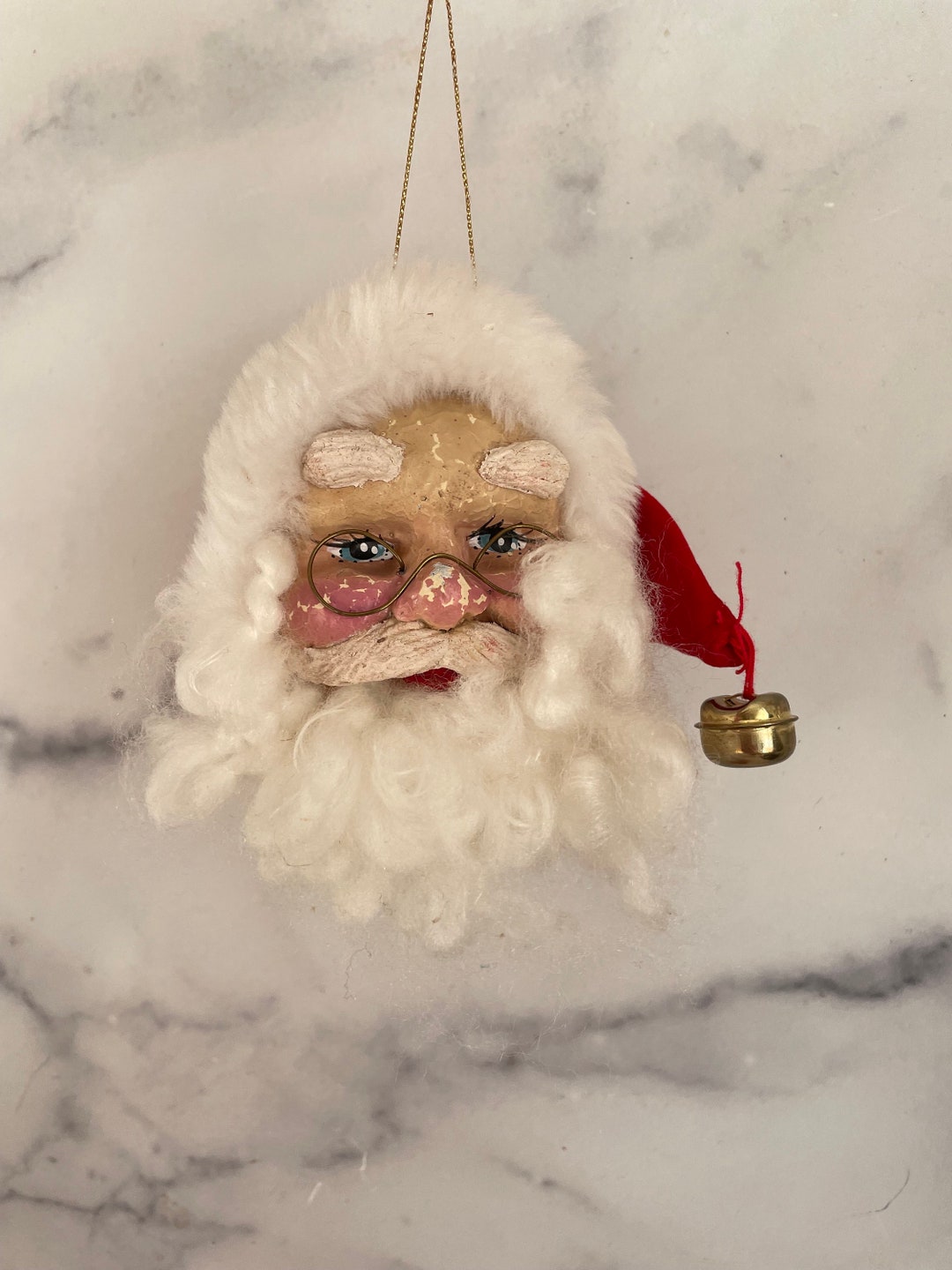 Vintage Santa Ornament, Old Santa Ornament, Santa Face Ornament, Santa ...