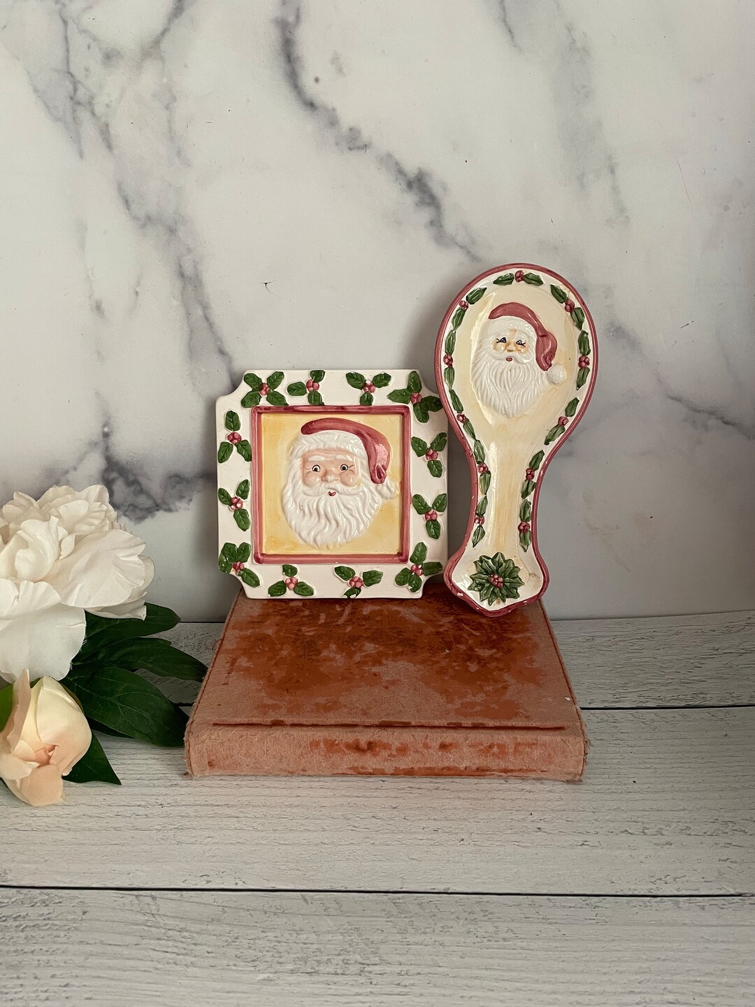 Santa Spoon Rest, Santa Trivet, Christmas Spoon Rest, Christmas Trivet ...