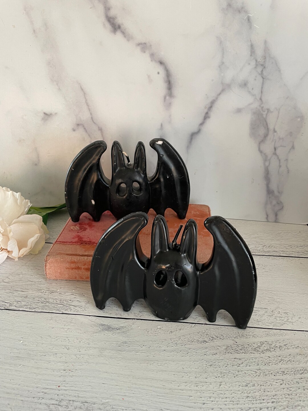 Black Bat Candle, Vintage Bat Candle, Vintage Halloween Candle, Bat ...