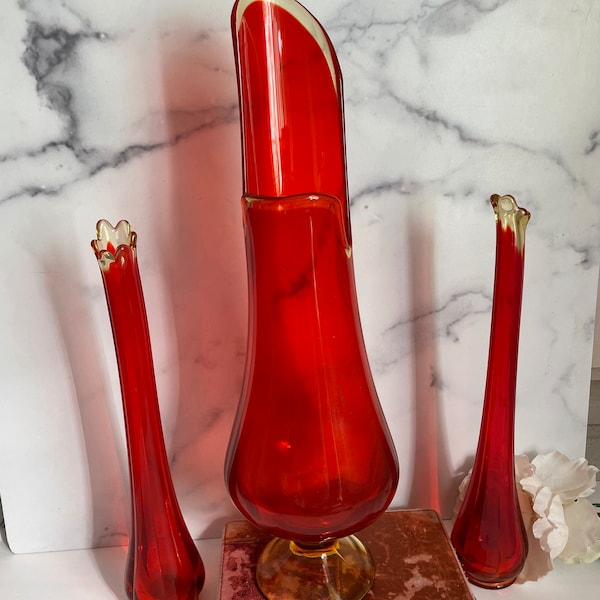 Mcm Stretch Glass Vase - Etsy